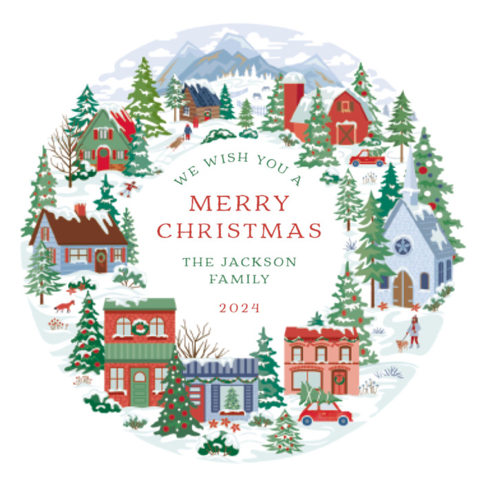 All around the town Holiday Ornament Cards by Paper Sun Studio | Minted