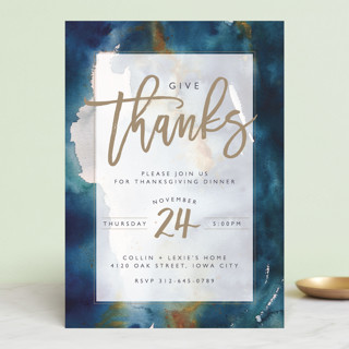 Turquoise Thanks Holiday Party Invitations by Kate... | Minted