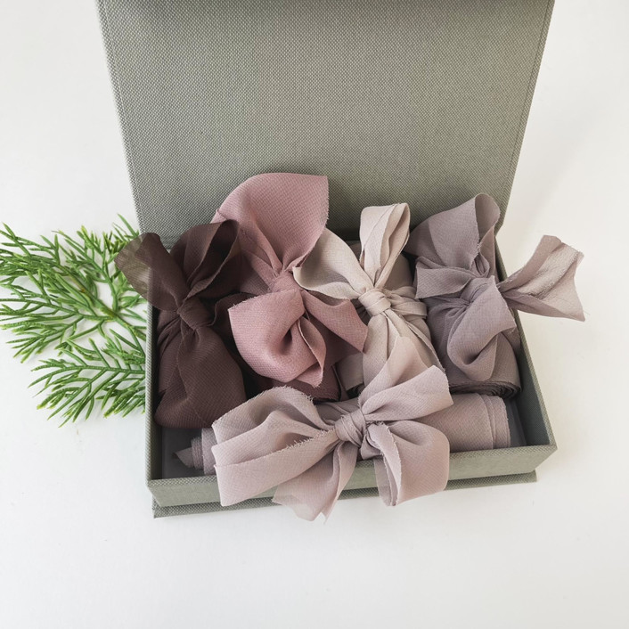 Neutral Ribbon Set of 5 Holiday Ribbons and Bows by Honey Silks Co | Minted