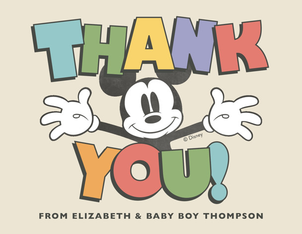 Disney's Mickey Mouse Oh, Boy! Baby Shower Thank You Cards by Heather ...