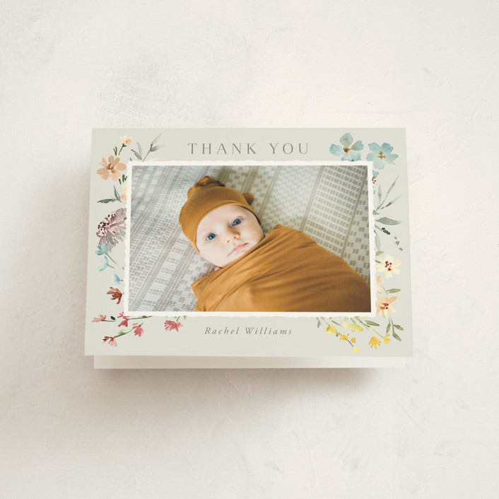 Gentle Wildflower Baby Shower Thank You Cards by Petra Kern | Minted