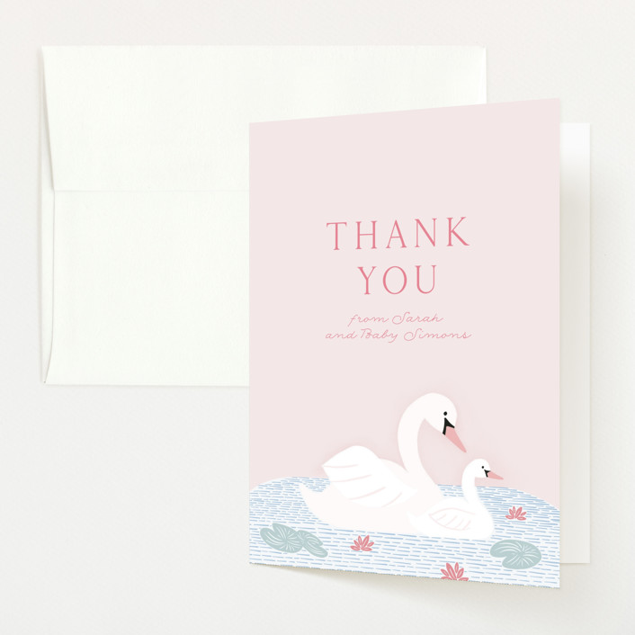Swan Song Baby Shower Thank You Cards by Carolyn Kach | Minted
