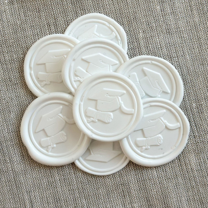 White graduation wax seal stickers - Set of 10 Holiday Wax Seals by ...
