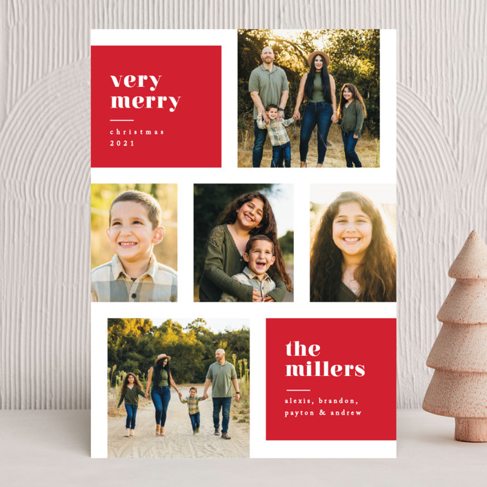 Very Merry Color Blocks Holiday Photo Cards by Kelly Schmidt | Minted