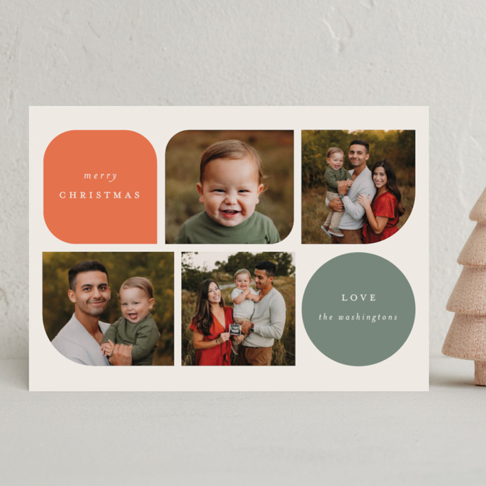 Modern Colorblock Holiday Photo Cards by Ashley Iwafuchi | Minted