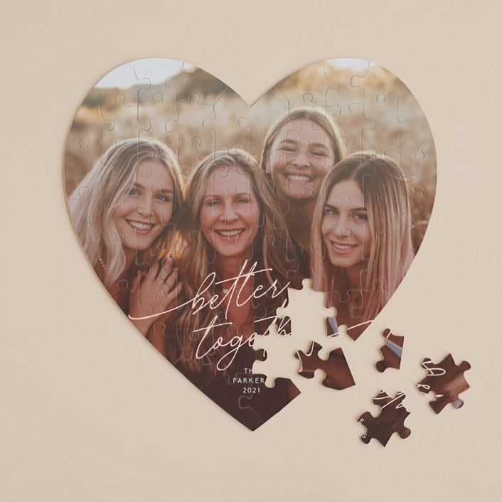 Together Forever 60-Piece Custom Heart Puzzle by Robin Ott | Minted