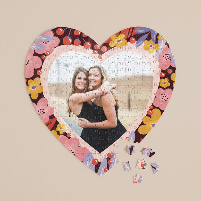 blooming heart 252-Piece Custom Heart Puzzle by Anastasia Makarova | Minted