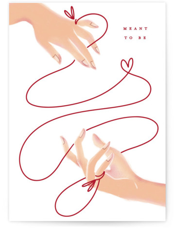 Red String of Fate Individual Anniversary Greeting Cards by Grae | Minted