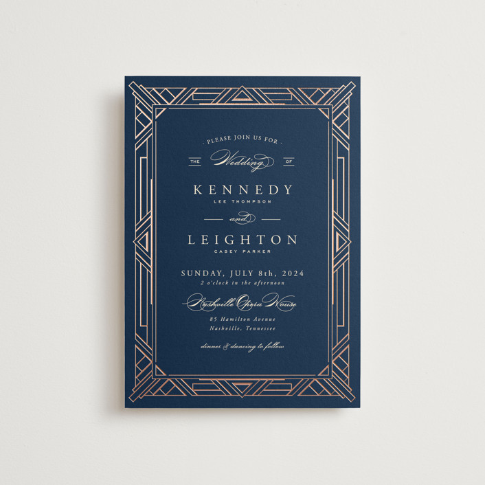 Opulent Border Foil-Pressed Petite Wedding Invitations by Hooray ...