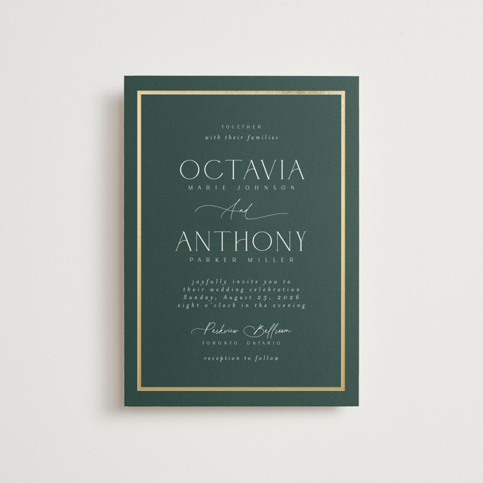 Regal Foil-Pressed Petite Wedding Invitations by Nicole Walsh | Minted