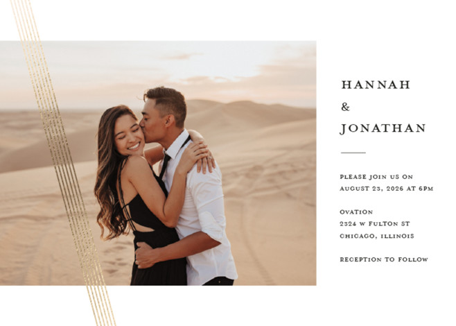 Lean into Love Foil-Pressed Wedding Invitations by Mindy Park Ryder ...