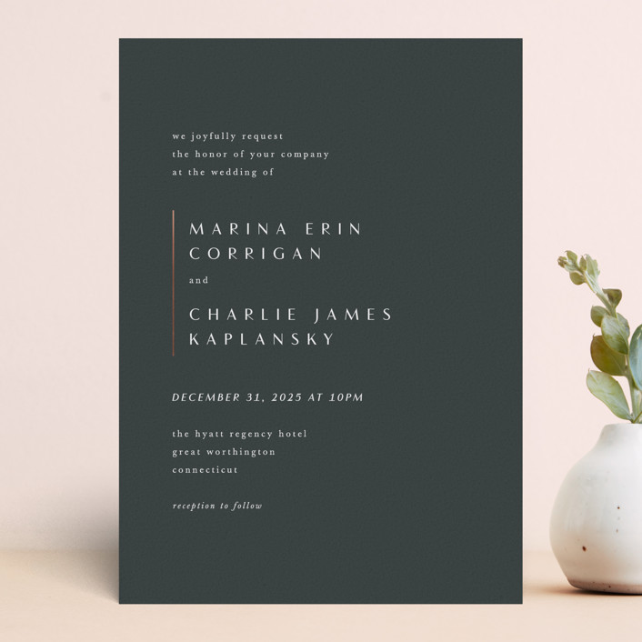 Center Stage Foil-Pressed Wedding Invitations by Up Up Creative | Minted