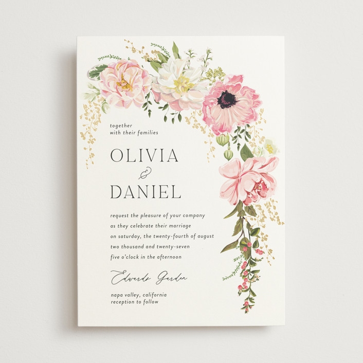 Timeless Blooms Foil-Pressed Wedding Invitations by Susan Moyal | Minted
