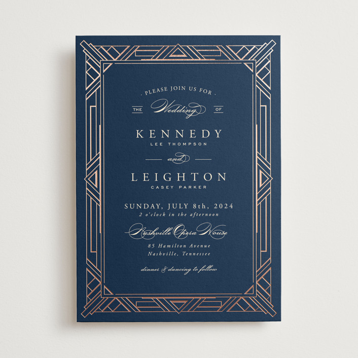 Opulent Border Foil-Pressed Wedding Invitations by Hooray Creative | Minted