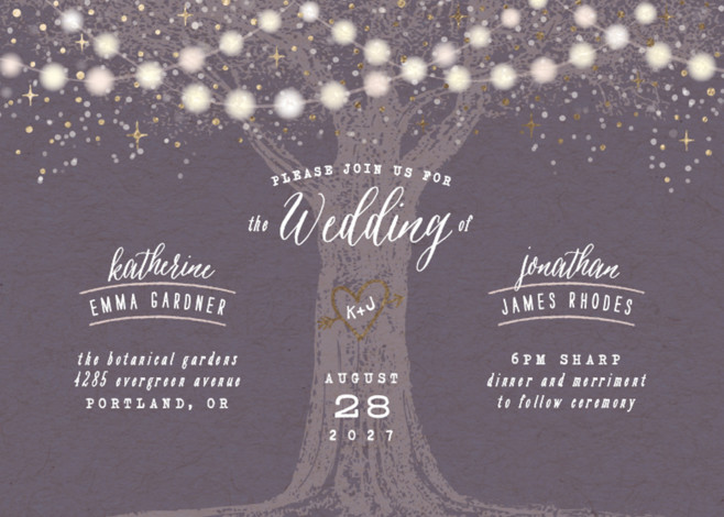 Garden Lights Foil-Pressed Wedding Invitations by Hooray Creative | Minted