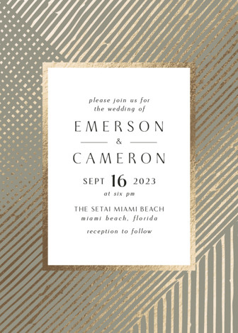 Wedding Lines Foil-Pressed Wedding Invitations by Chris Griffith | Minted