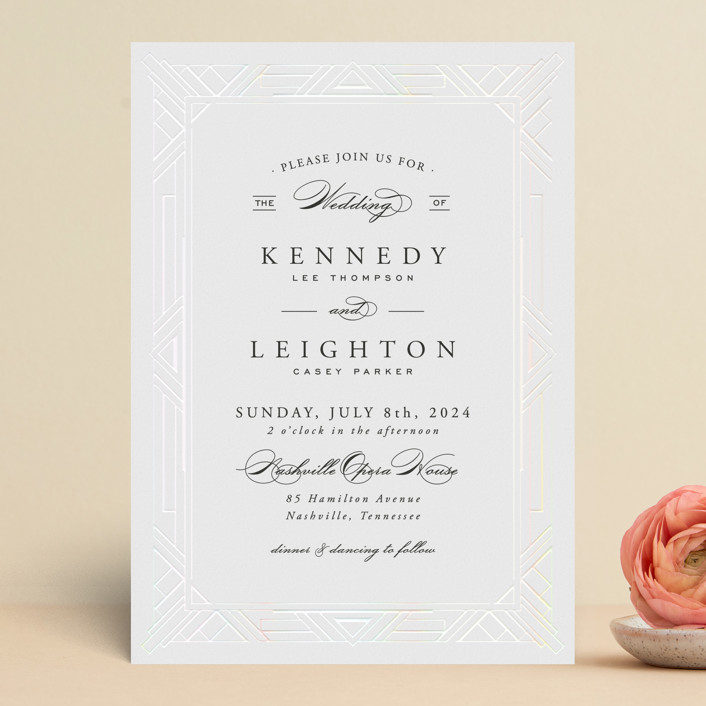 Opulent Border Gloss-Press® Wedding Invitations by Hooray Creative | Minted