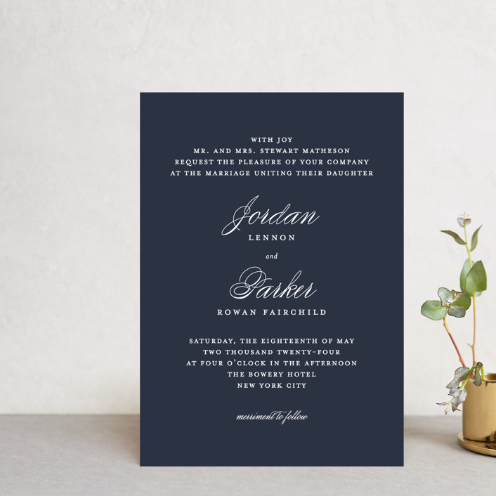 Flawless Petite Wedding Invitations by Kimberly FitzSimons | Minted