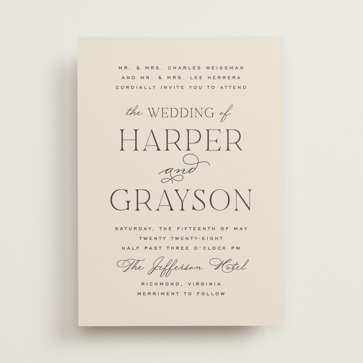 Tendu Wedding Invitations by Carly Reed Walker | Minted