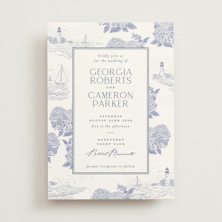 Coastal Toile Wedding Invitations by Jenna Holcomb | Minted