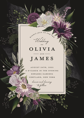 Midnight Botanicals Wedding Invitations by Susan Moyal | Minted