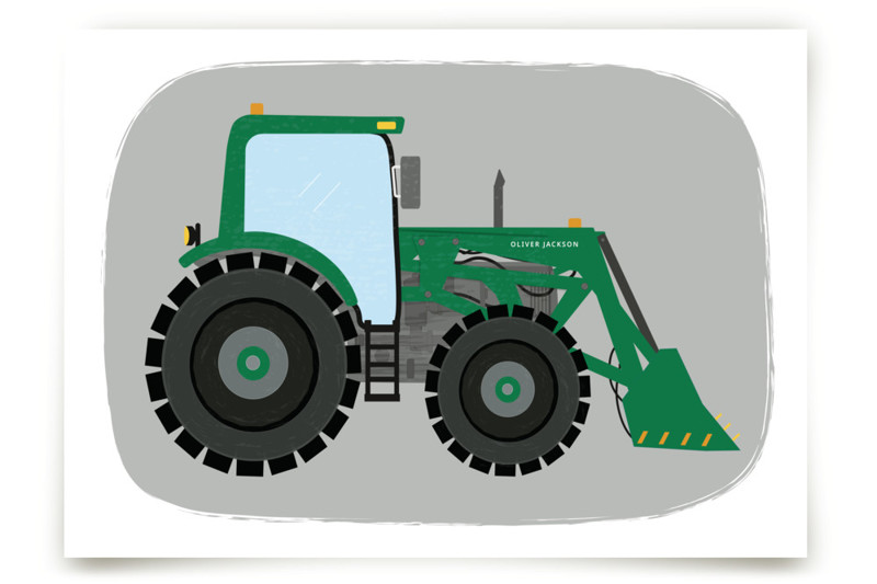 Front End Loader Tractor Children's Art Prints by Rebecca Marchese | Minted