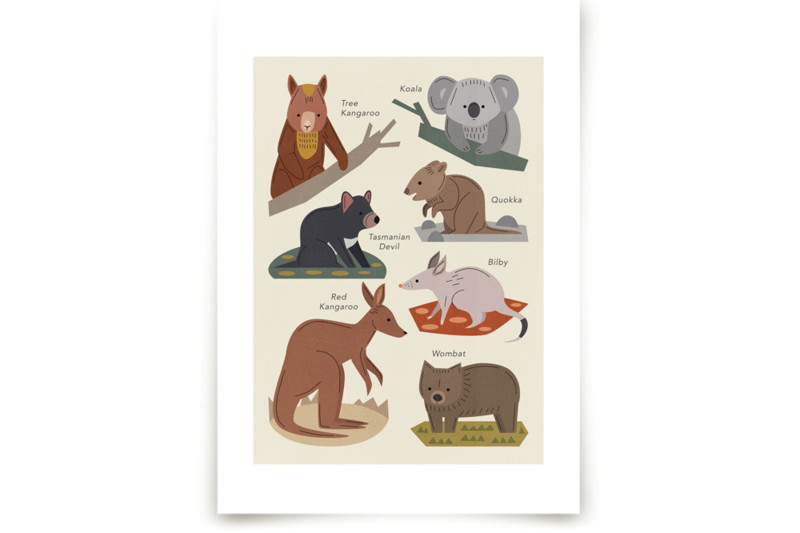 Aussie Marsupials Children's Art Prints by Amy Mullen | Minted