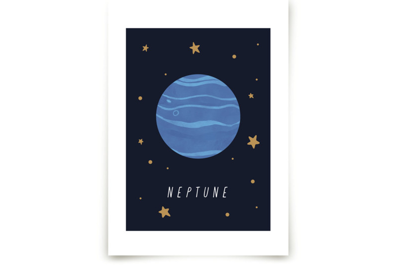 Solar System V (Neptune) Children's Art Prints by Elly | Minted