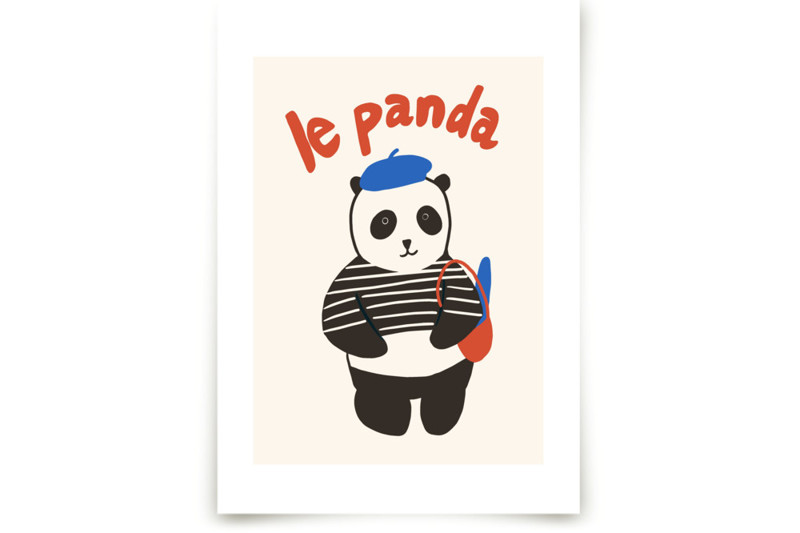 French Panda Children's Art Prints by Morgan Kendall | Minted