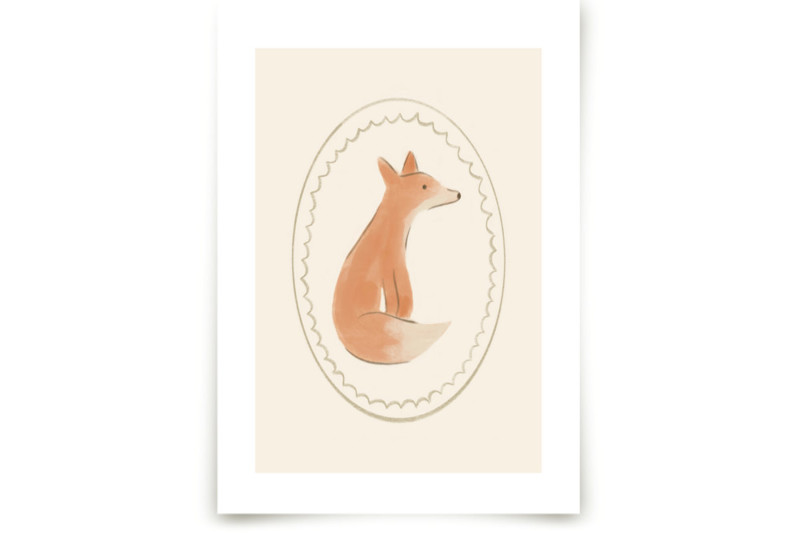 Woodland Animal Frame - Fox Children's Art Prints by Creo Study | Minted