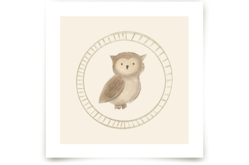 Woodland Animal Frame - Owl Children's Art Prints by Creo Study | Minted