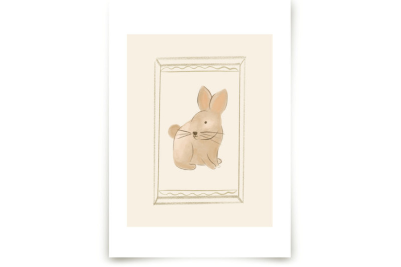 Woodland Animal Frame - Bunny Children's Art Prints by Creo Study | Minted