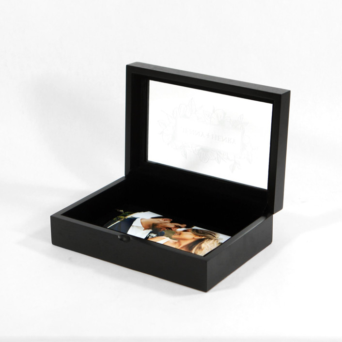 Personalized Wedding Keepsake Memories Storage Box with Glass Cover ...