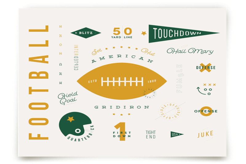 American Football Vocab Children's and Nursery Wall Mural by Dana ...