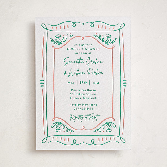 Sketch Letterpress Baby Shower Invitations by Elly | Minted