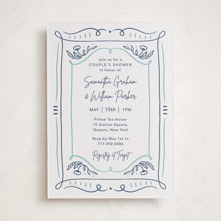 Sketch Letterpress Baby Shower Invitations by Elly | Minted