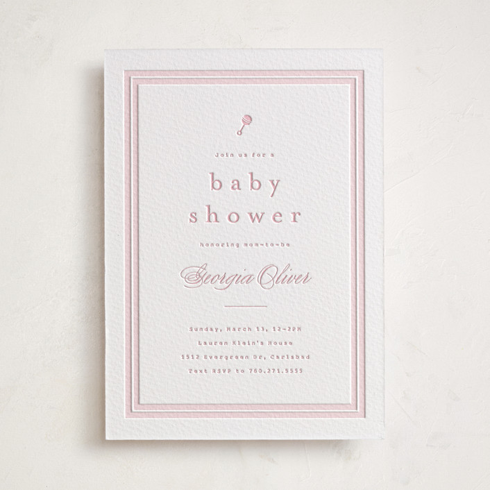 Classic Start Letterpress Baby Shower Invitations by Carolyn MacLaren ...