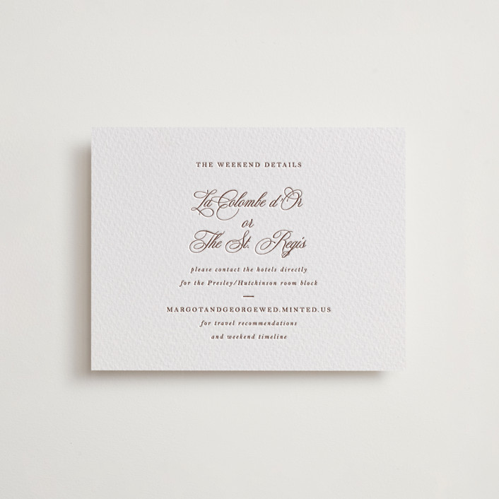 Lombardy Letterpress Direction Cards by Megan Davis | Minted