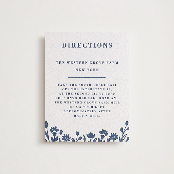Pressed Frame Letterpress Direction Cards by Oma N. Ramkhelawan | Minted