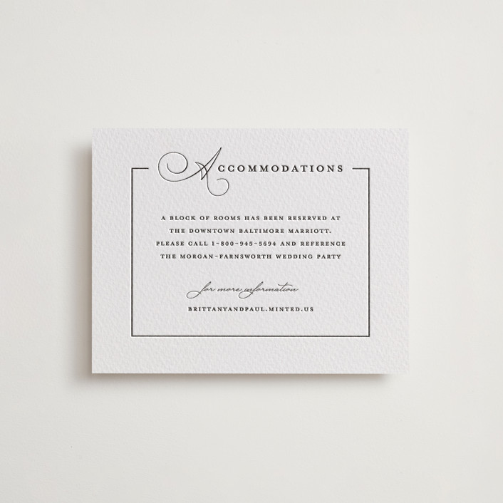 Monogram Border Letterpress Direction Cards by Amy Payne | Minted