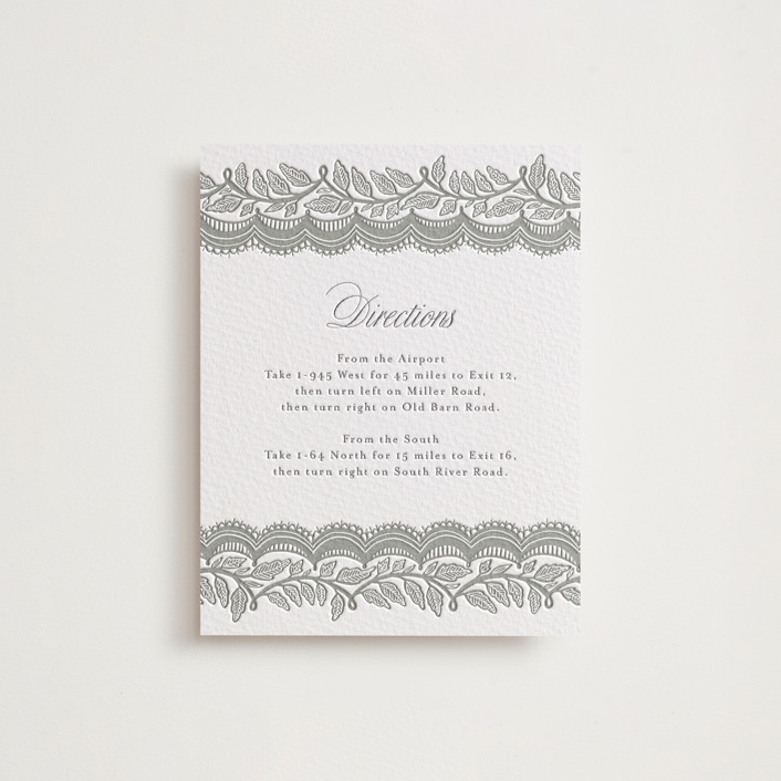 Bridal Veil Letterpress Direction Cards by Katharine Watson | Minted