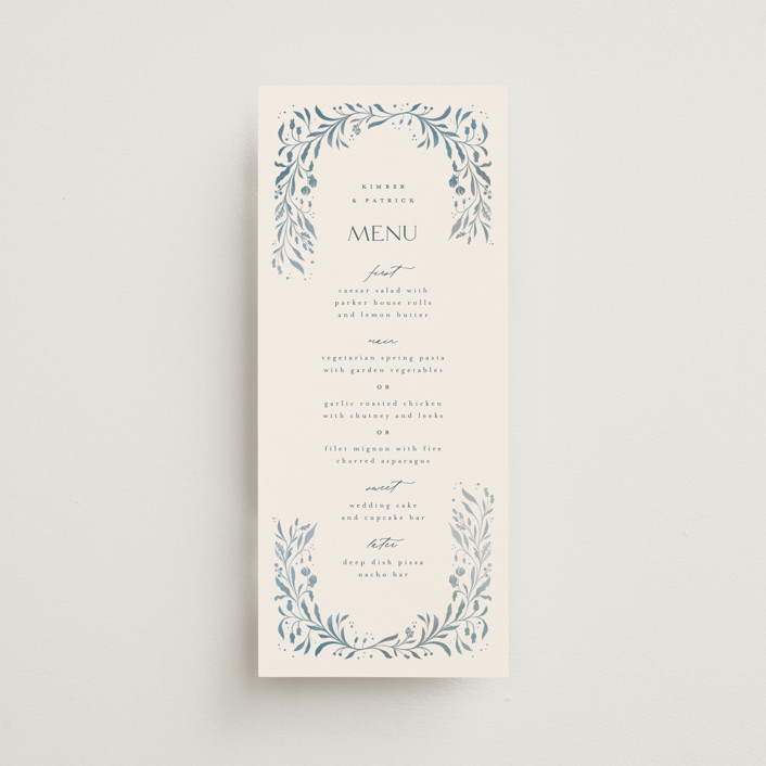 Porcelain Long Menus by Ashley DeMeyere | Minted