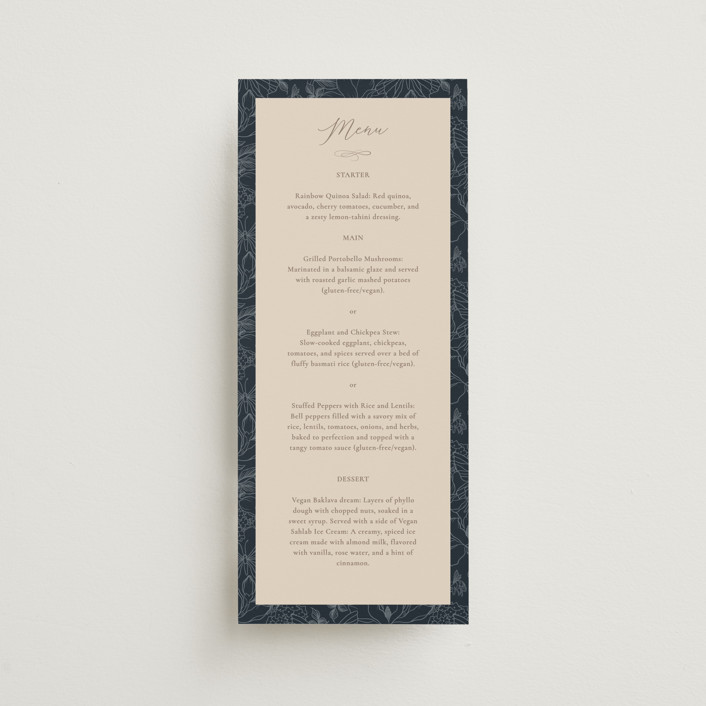 Magnolias Long Menus by Sabrin Deirani | Minted