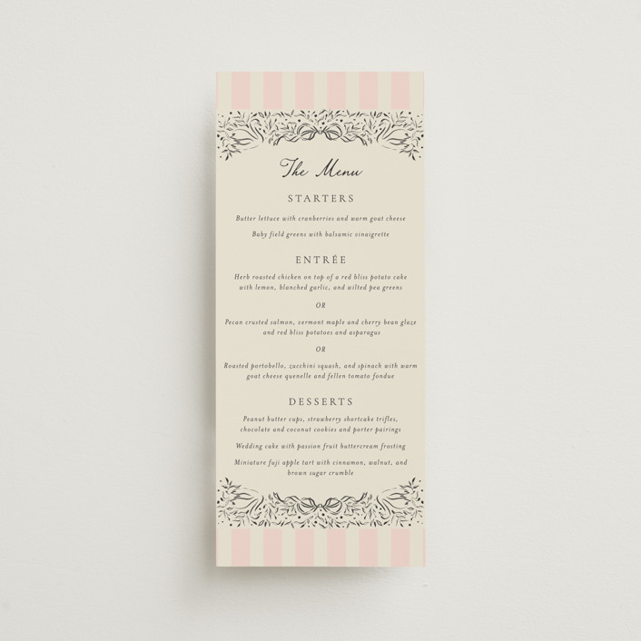 Hand Illustrated Crest Long Menus by Jackie Crawford | Minted