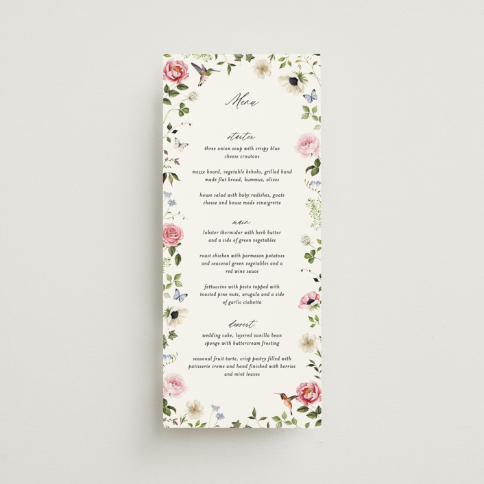 Ornate Long Menus by Sarah Knight | Minted
