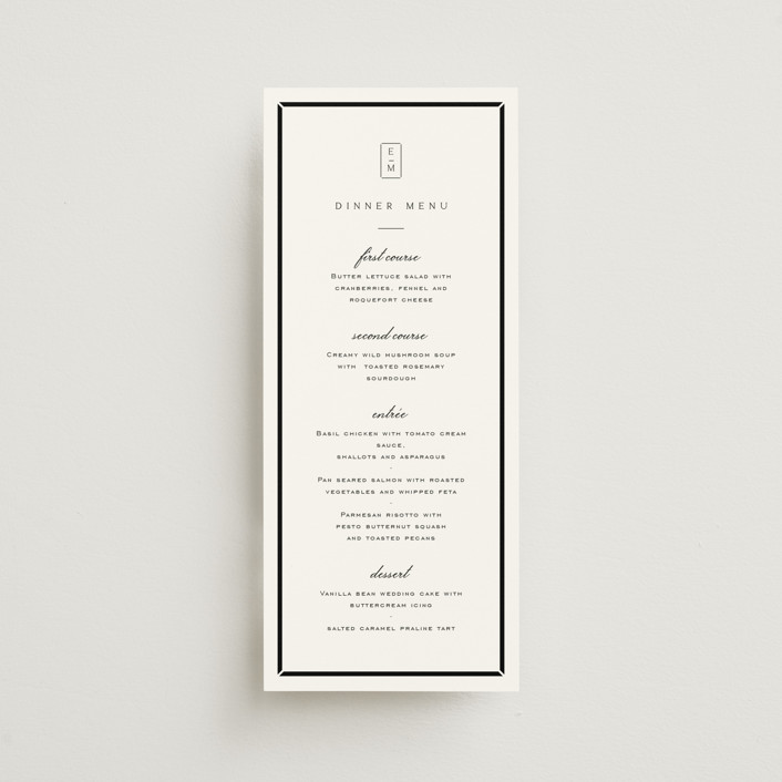 Stripe Bevel Long Menus by Amy Kross | Minted