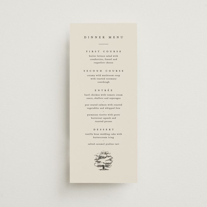 White Oak Long Menus by Amy Kross | Minted