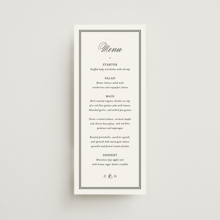 Timeless Together Long Menus by Carolyn MacLaren | Minted