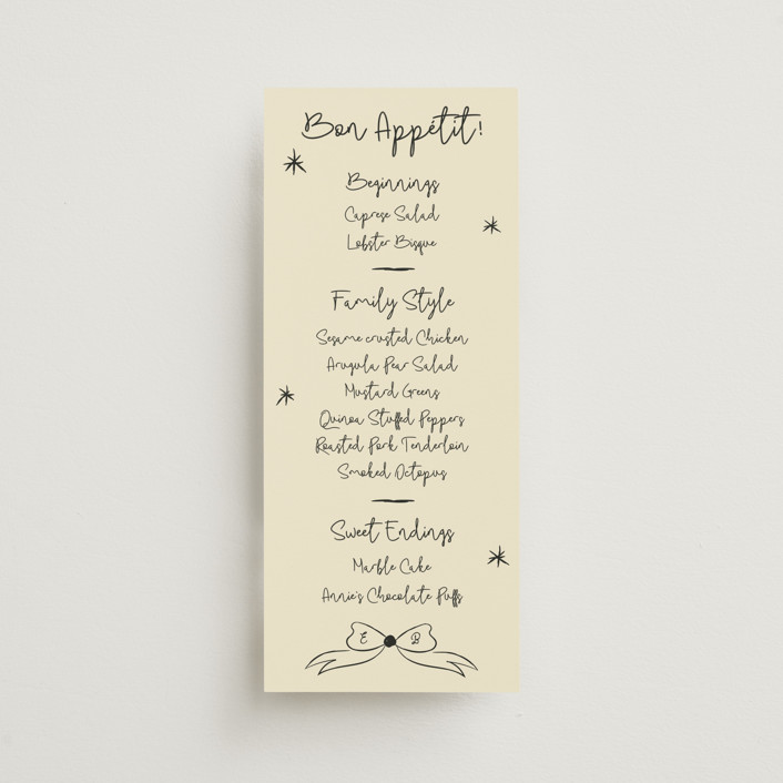 Modern Love Long Menus by Helena Vitto | Minted