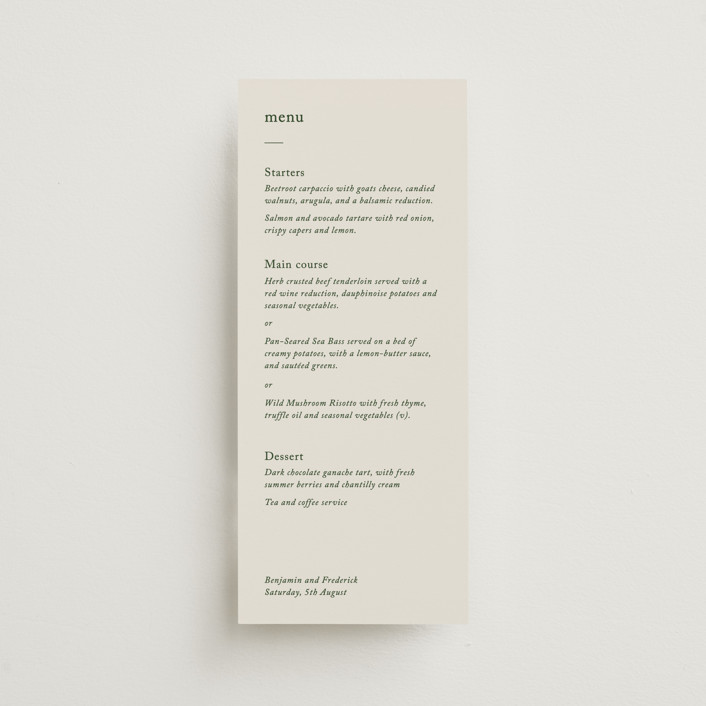 Editorial Long Menus by Bethan | Minted